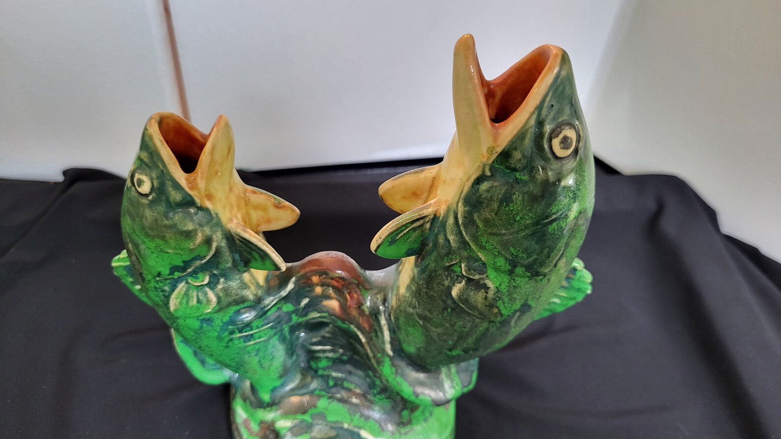 Rare Weller Pottery 'coppertone' Double Fish Vase - Etsy