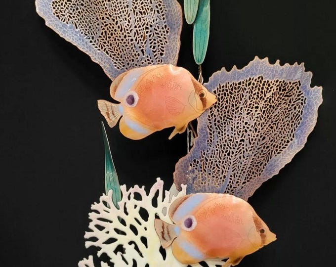 Vintage Bovano of Cheshire Enamel Copper Wall Art Sculpture Tropical ...