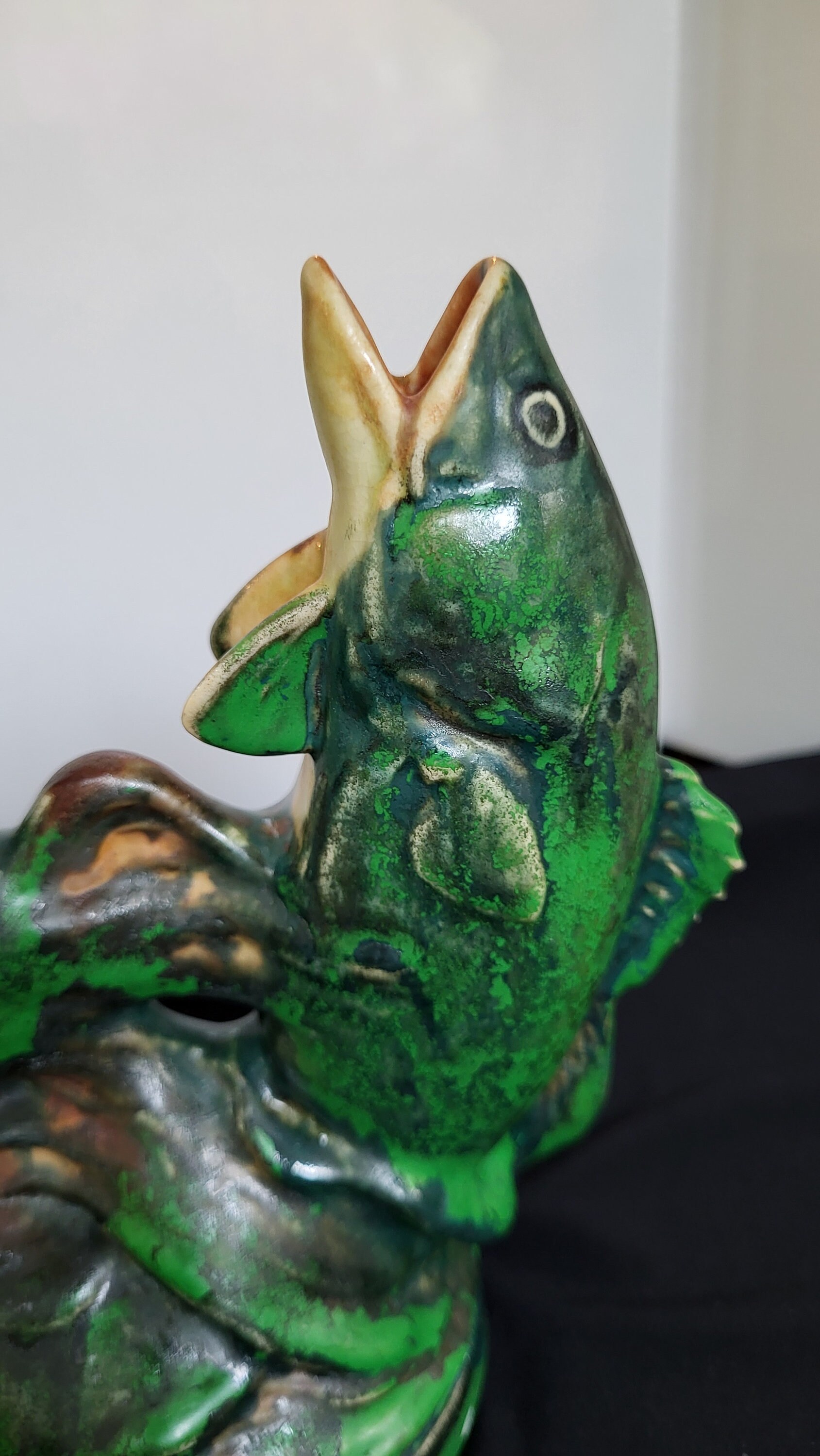Rare Weller Pottery 'coppertone' Double Fish Vase - Etsy