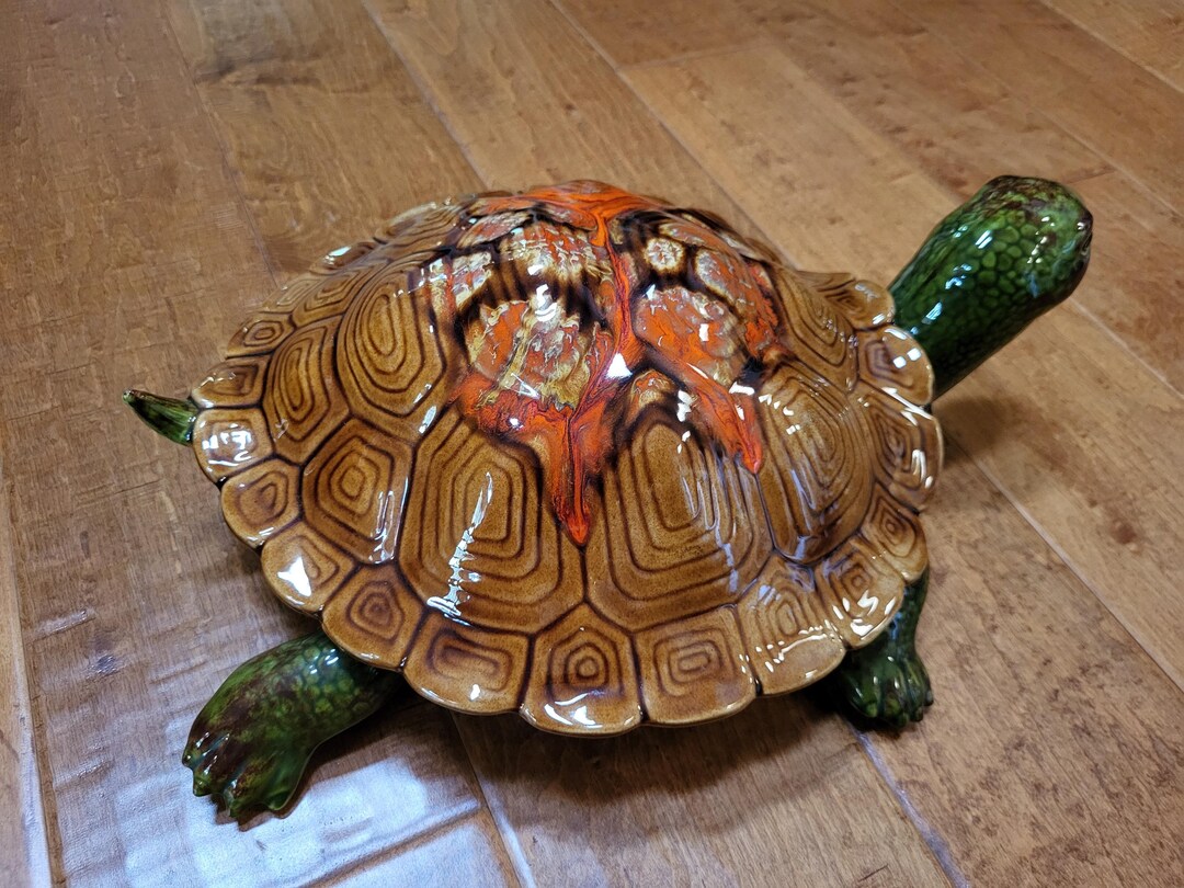 Vintage MCM Ceramic Turtle Candy Dish With Cover. LARGE and MINT - Etsy
