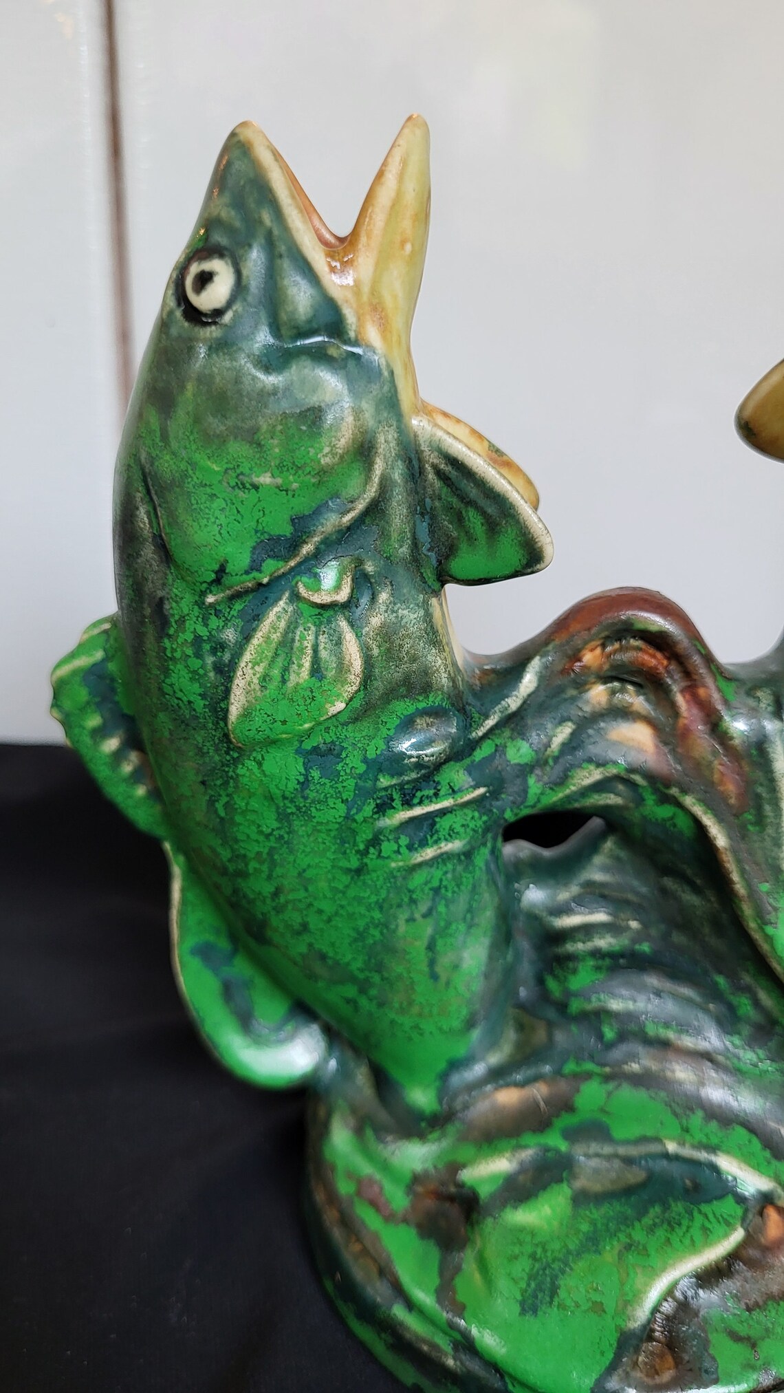 Rare Weller Pottery 'coppertone' Double Fish Vase - Etsy