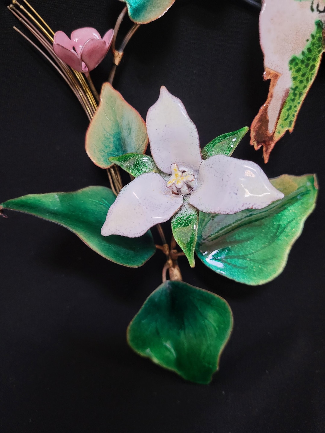 Vintage Bovano of Cheshire Enamel Copper Wall Art Sculpture Hummingbird ...