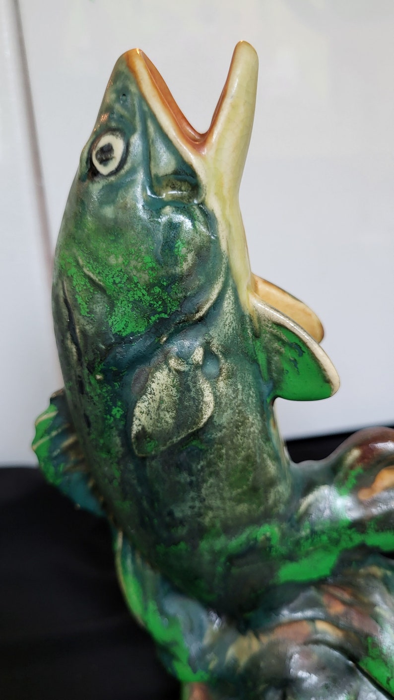 Rare Weller Pottery 'coppertone' Double Fish Vase - Etsy