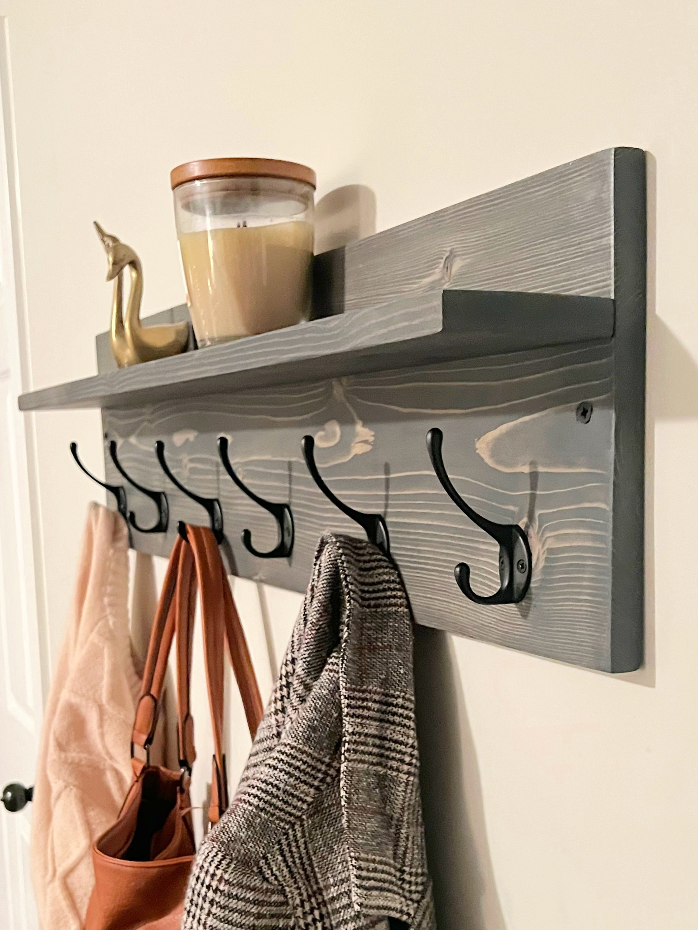 Rustic Coat Rack With Shelf Rustic Wall Mounted Shelf Mud Room Coat ...