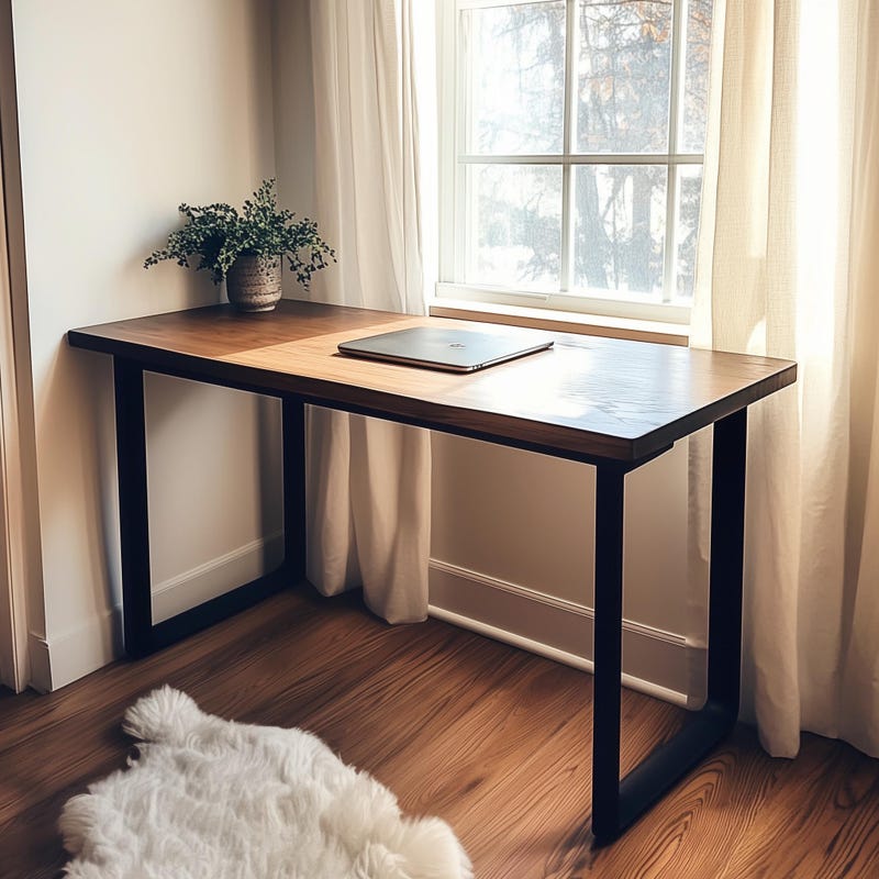 Solid Wood Desk - Etsy