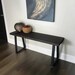 Handmade Rustic Wood Bench | Trapezoid Steel Legs | Entryway Bench ...