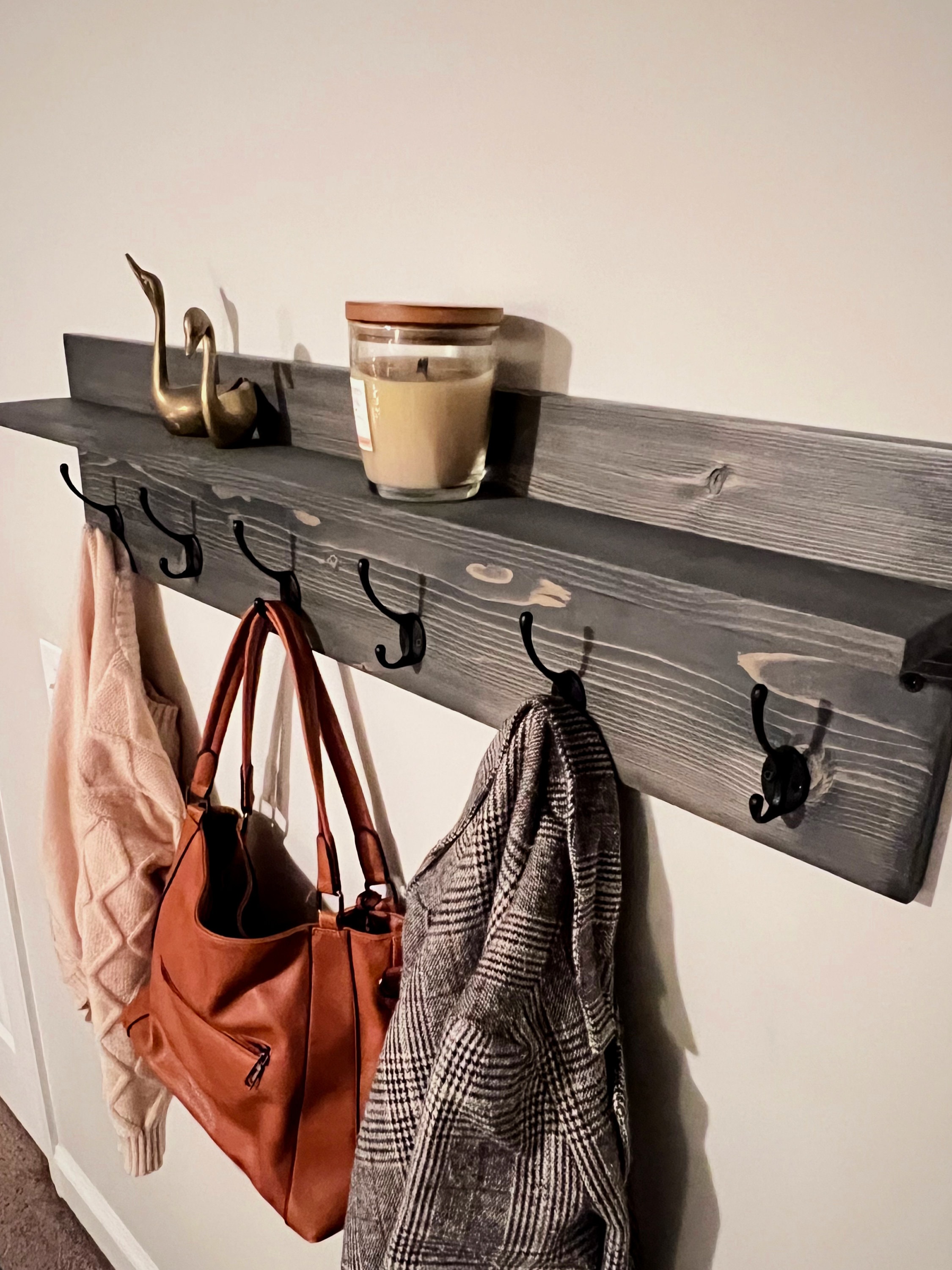 Rustic Coat Rack With Shelf Rustic Wall Mounted Shelf Mud Room Coat ...