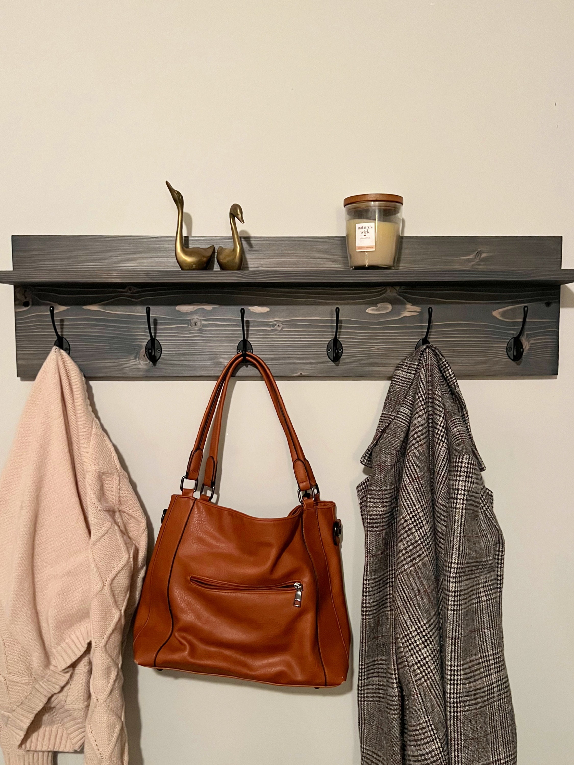 Rustic Coat Rack With Shelf Rustic Wall Mounted Shelf Mud Room Coat ...