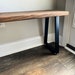 Handmade Rustic Wood Bench | Trapezoid Steel Legs | Entryway Bench ...