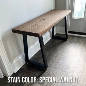 Handmade Rustic Wood Bench Trapezoid Steel Legs Entryway Bench Coffee ...