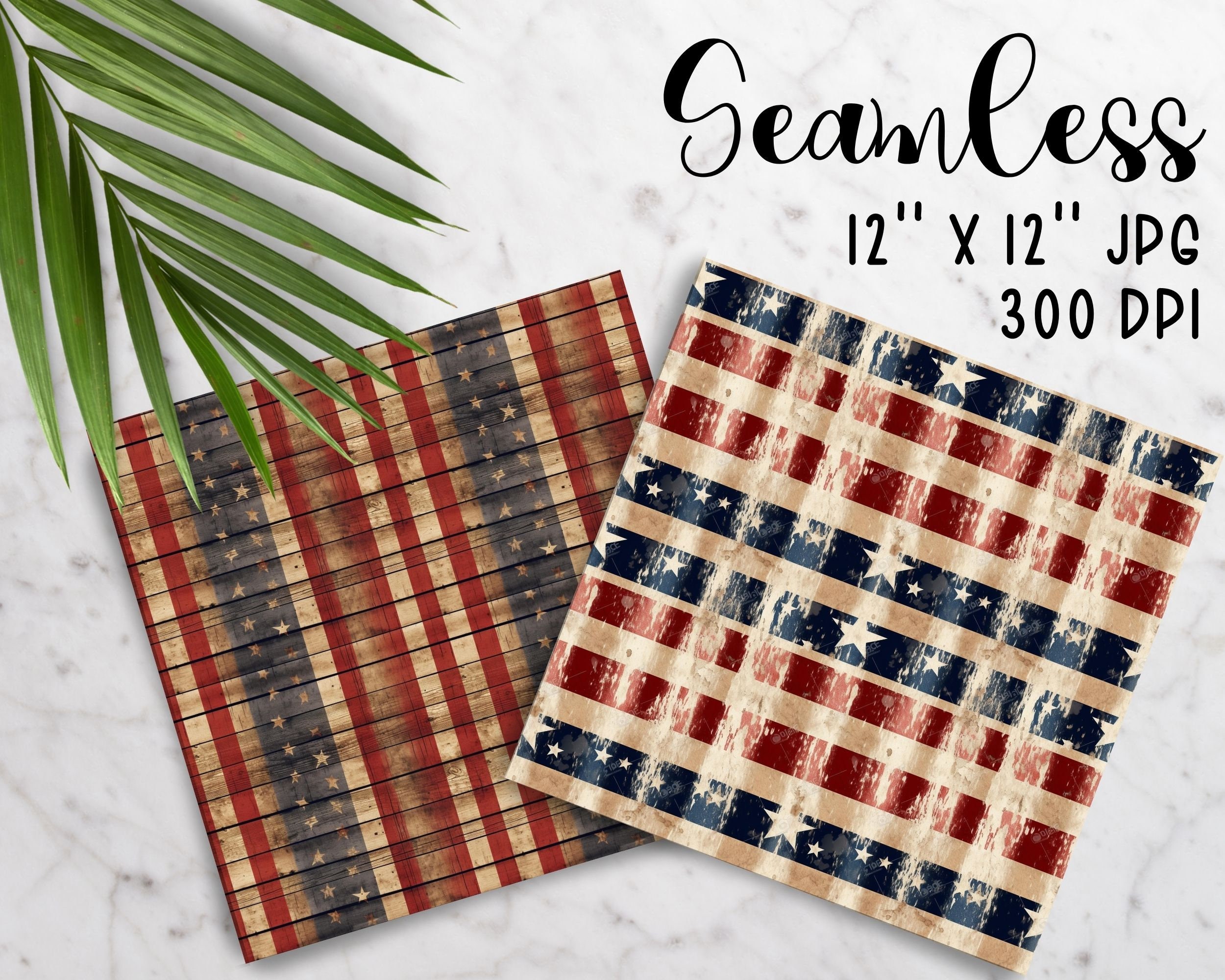 Distressed July 4th Digital Paper Bundle, Vintage Printable Scrapbook ...