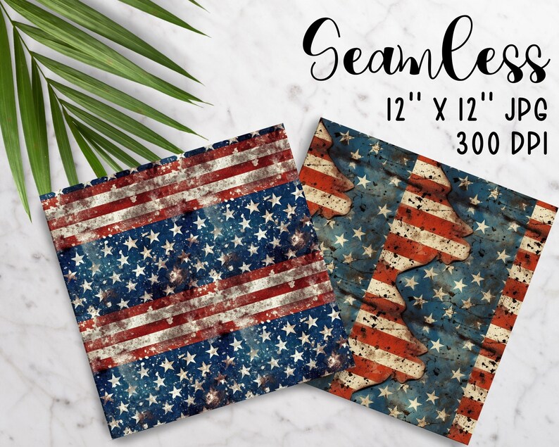 Distressed July 4th Digital Paper Bundle, Vintage Printable Scrapbook ...