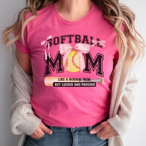 Softball Mom Png, Coquette Pink Watercolor Bows, Prouder & Louder ...