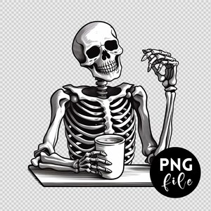 Skeleton Drinking Coffee Svg, Skeleton Drinks Coffee Svg, Skull ...