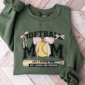 Softball Mom Png, Coquette Pink Watercolor Bows, Prouder & Louder ...