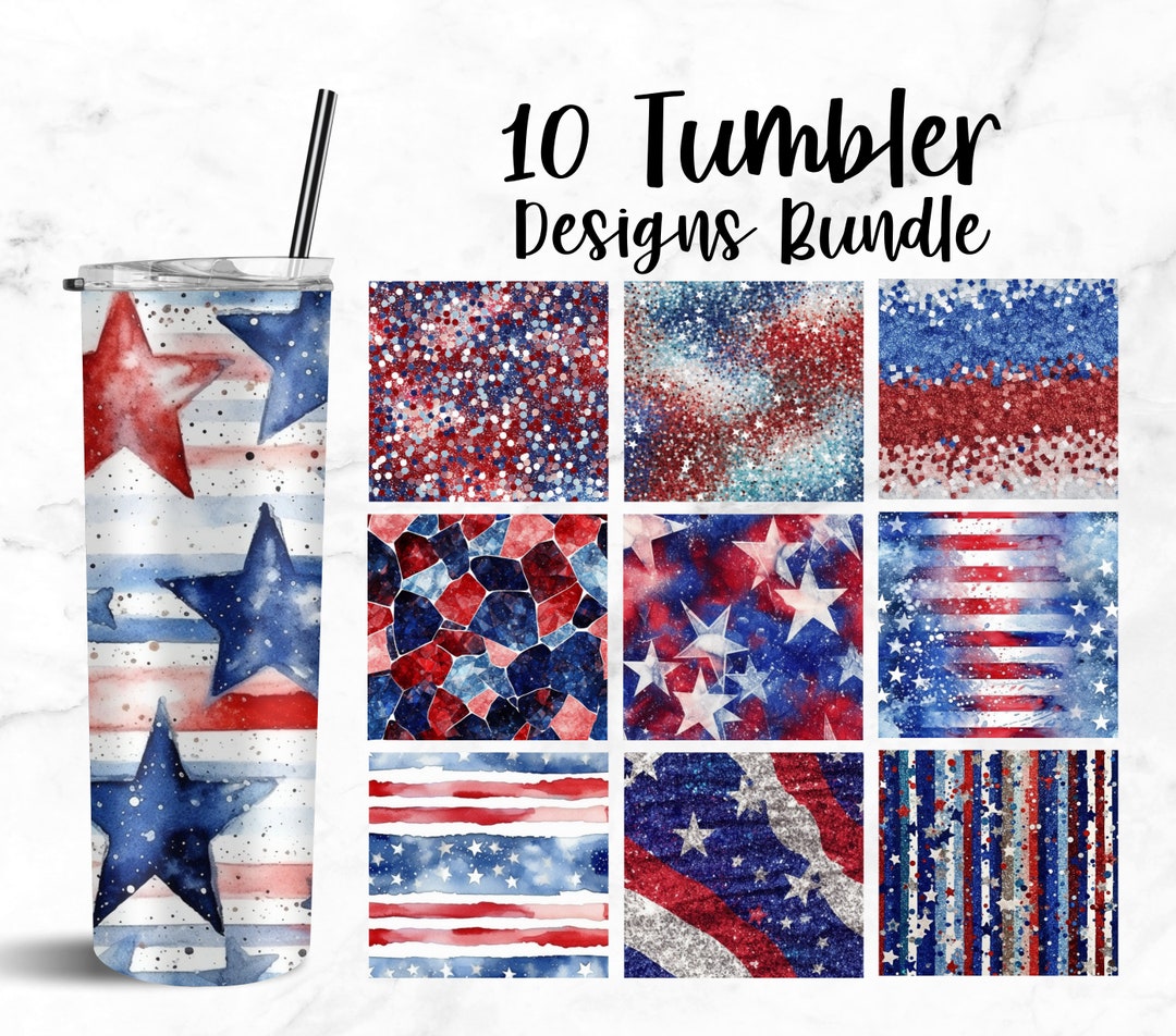 Patriotic Tumbler Wrap Design Bundle July 4th 20oz Skinny Tumbler ...