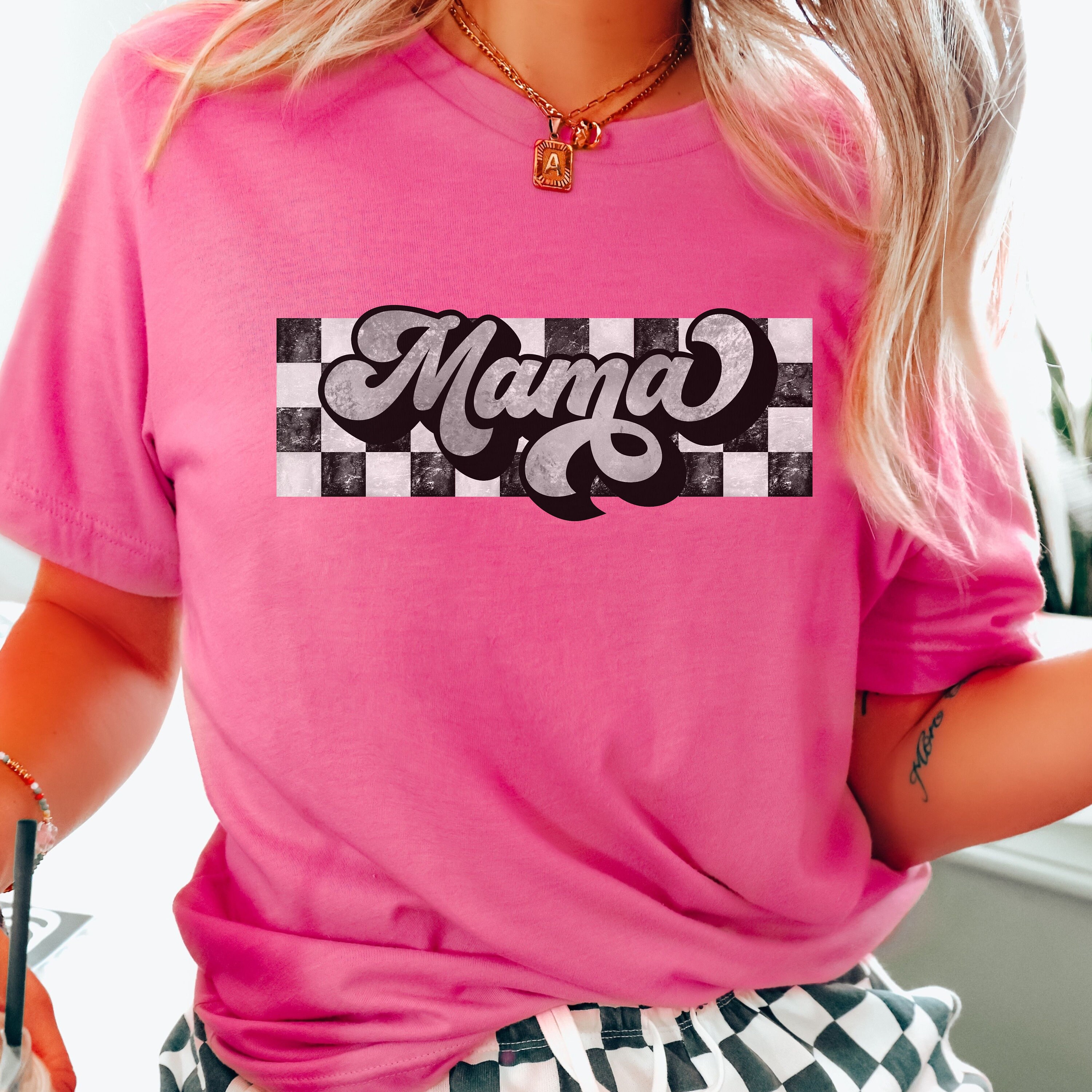 Mama Retro Png, Checkered Mama Png, Sublimation Design Download, Mother ...