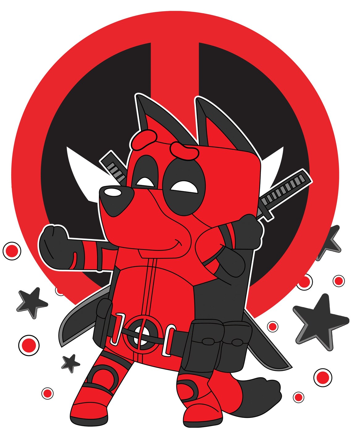 Deadpool and Blue Heeler Dad, Blue Dog Dad, Father's Day Gift, PNG for ...