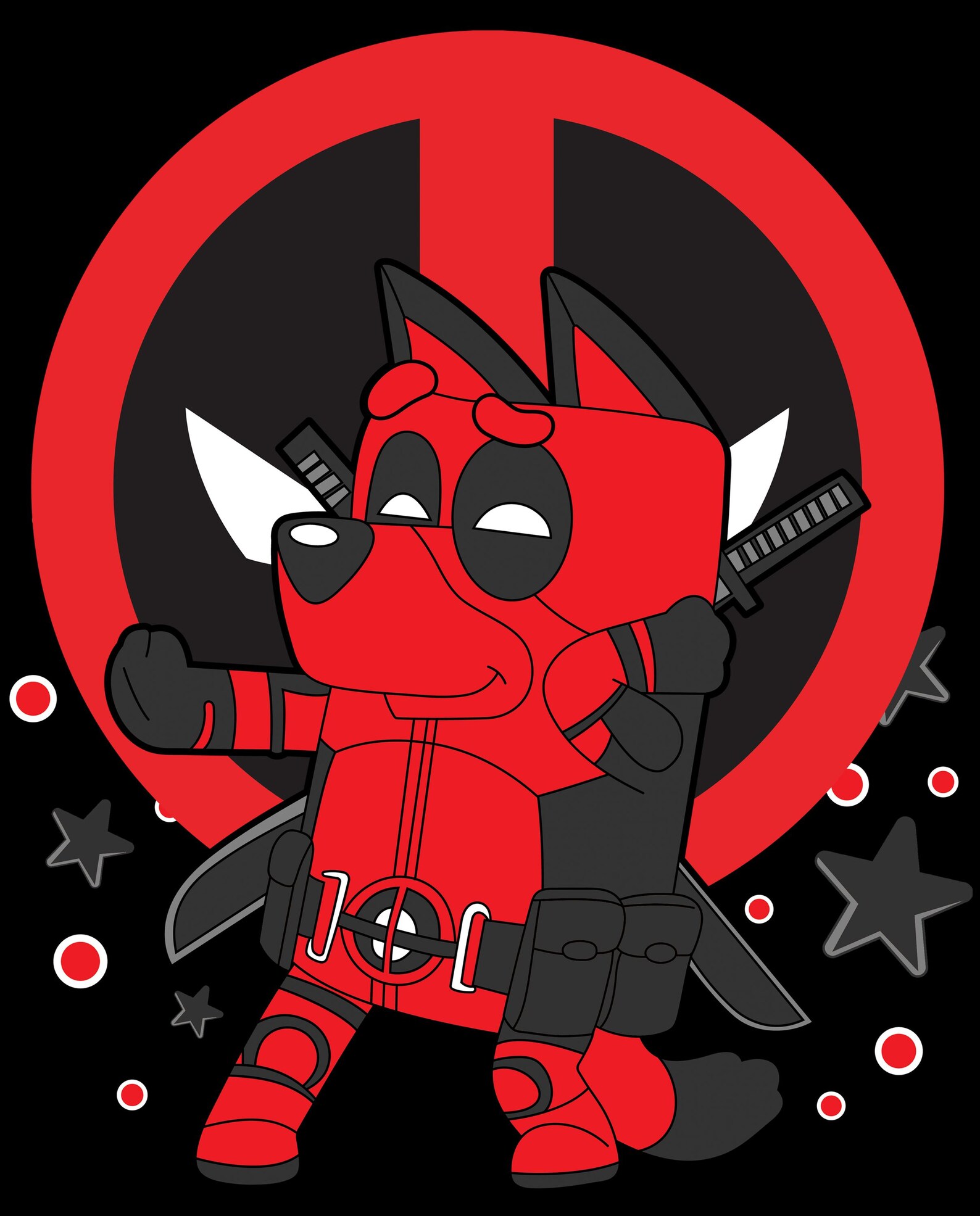 Deadpool and Blue Heeler Dad, Blue Dog Dad, Father's Day Gift, PNG for ...