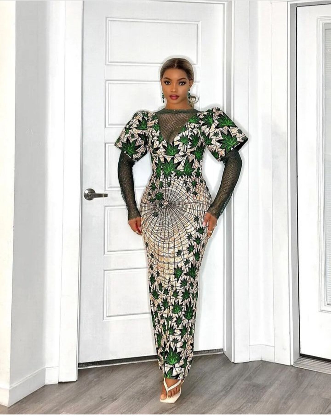 Ankara Mix Gown , White Gown Outfit, Prom Outfit, Pre Wedding Gown ...