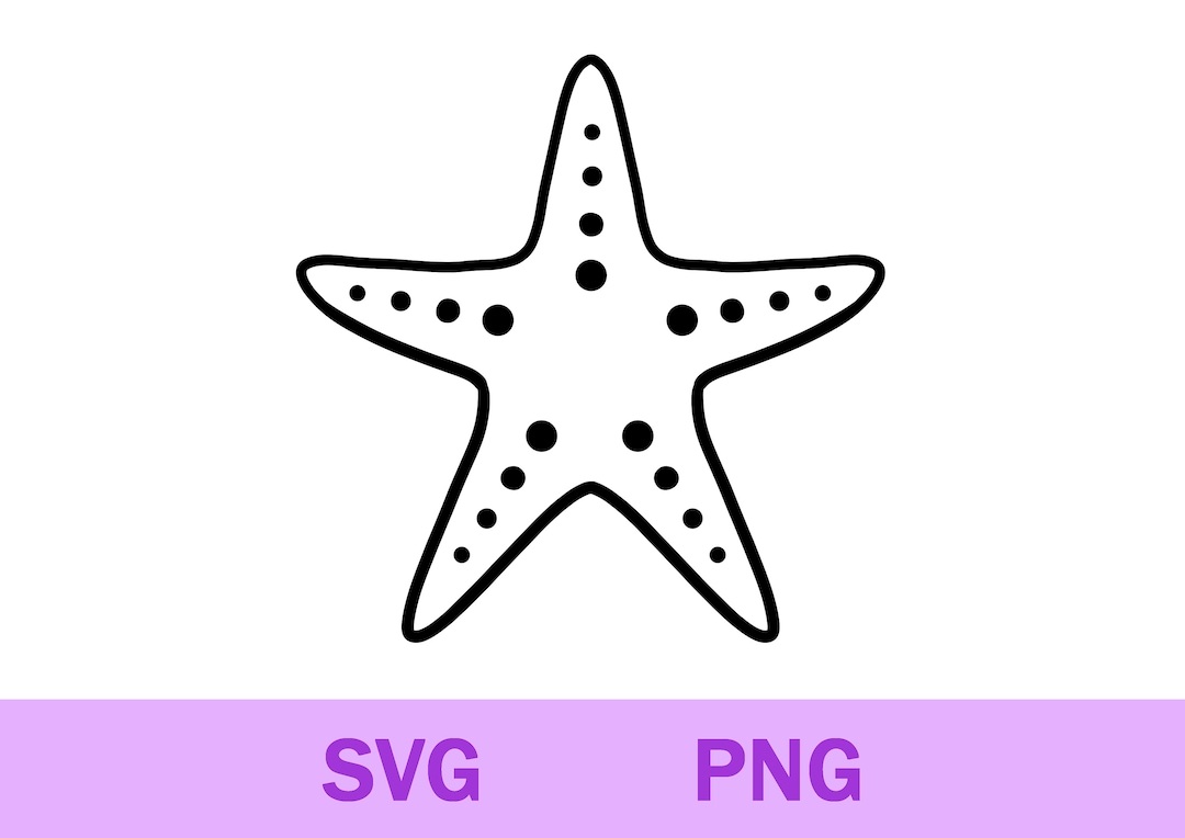 Seestern SVG Png Seestern Umrisse SVG Seestern Clipart - Etsy Schweiz