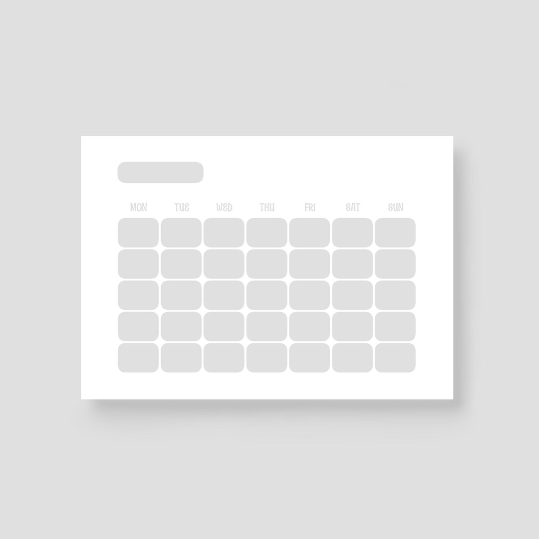 Grey Printable Calendar, Digital Calendar, Monthly Planner, Minimalist ...