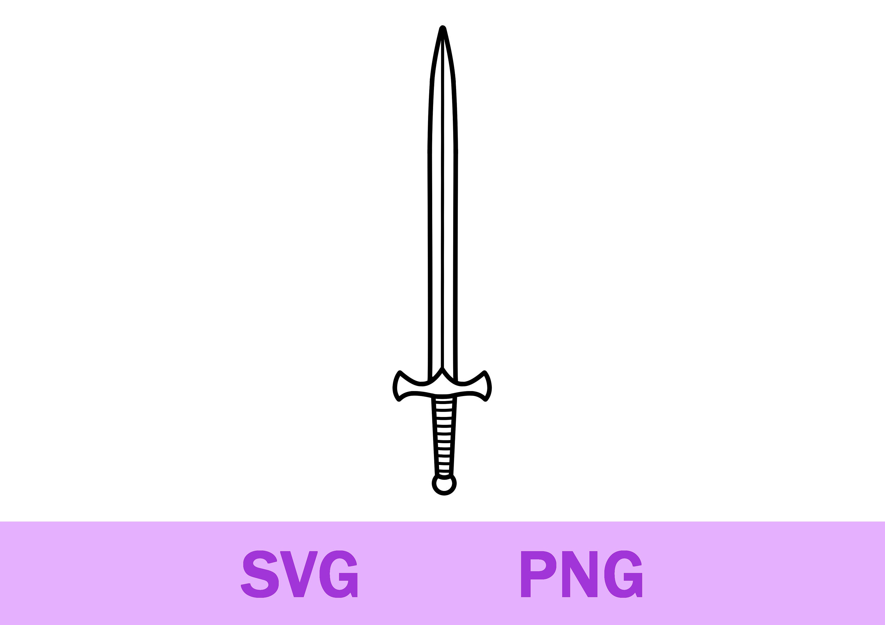 Sword Svg Png, Sword Outline Svg Png, Sword Clipart, Cricut Silhouette ...