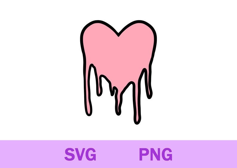 Dripping Heart Svg Png Melting Heart Svg Png Drippy Melting - Etsy