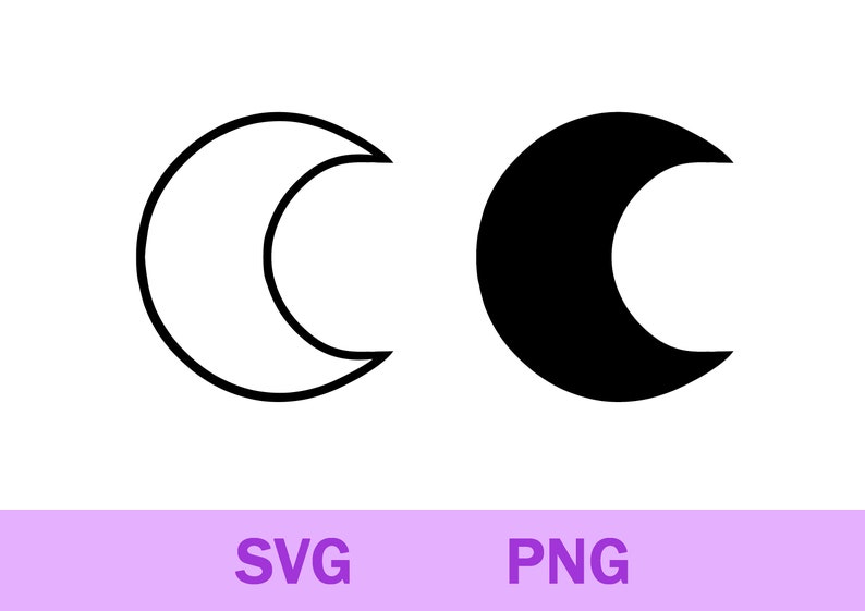 Crescent Moon Svg Png Moon Svg Png Crescent Moon Clipart Cricut