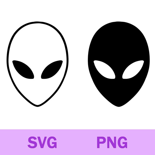 Alien Head Svg - Etsy
