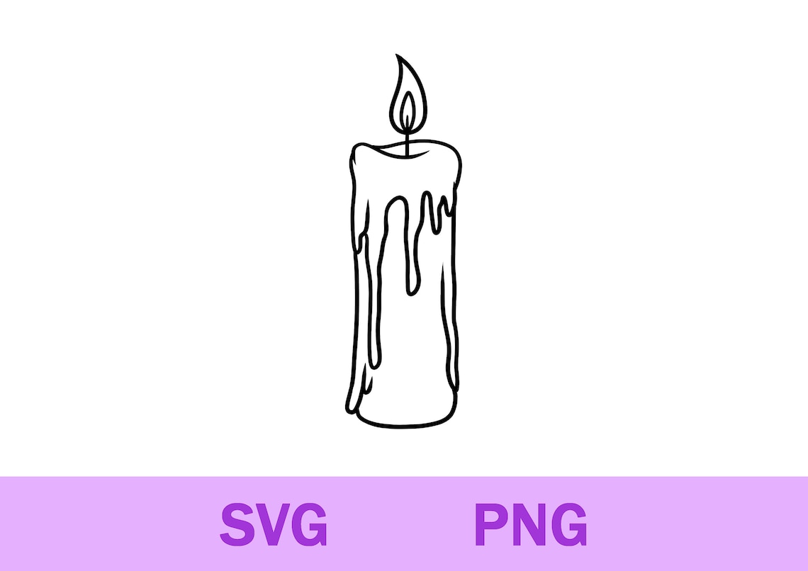 Melting Candle Svg Png, Witchy Candle Svg Png, Melting Candle Clipart ...