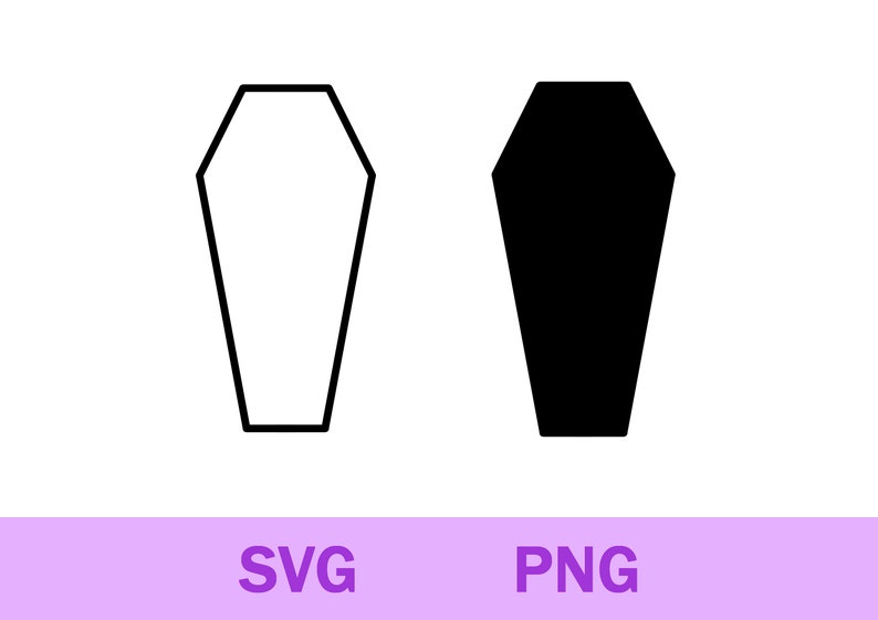 Coffin Svg Png, Coffin Outline Svg Png, Coffin Cricut Silhouette Cutting File, Digital Download ...