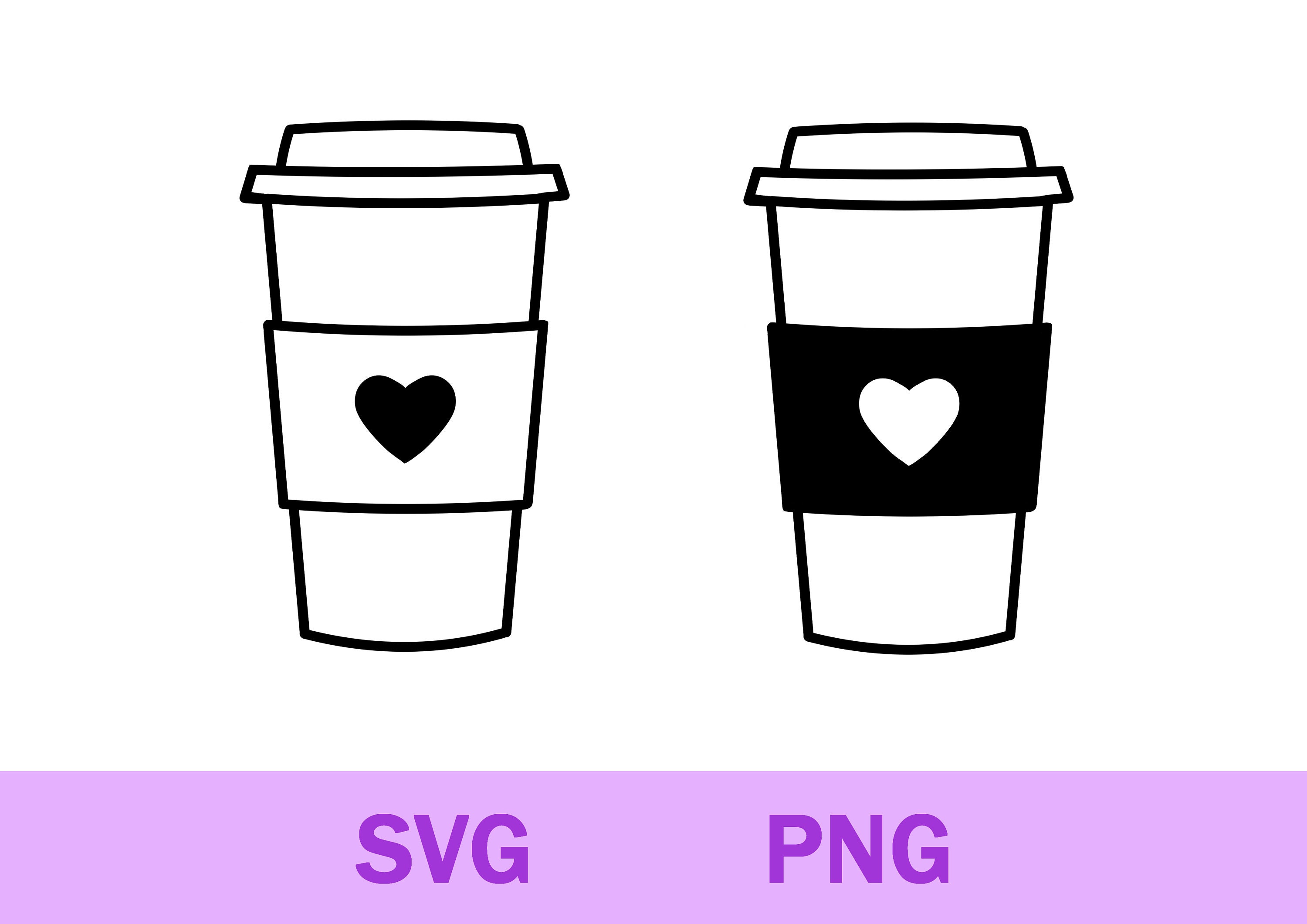 Coffee Cup With Heart Svg Png, to Go Coffee Cup Svg Png, Coffee Cup ...
