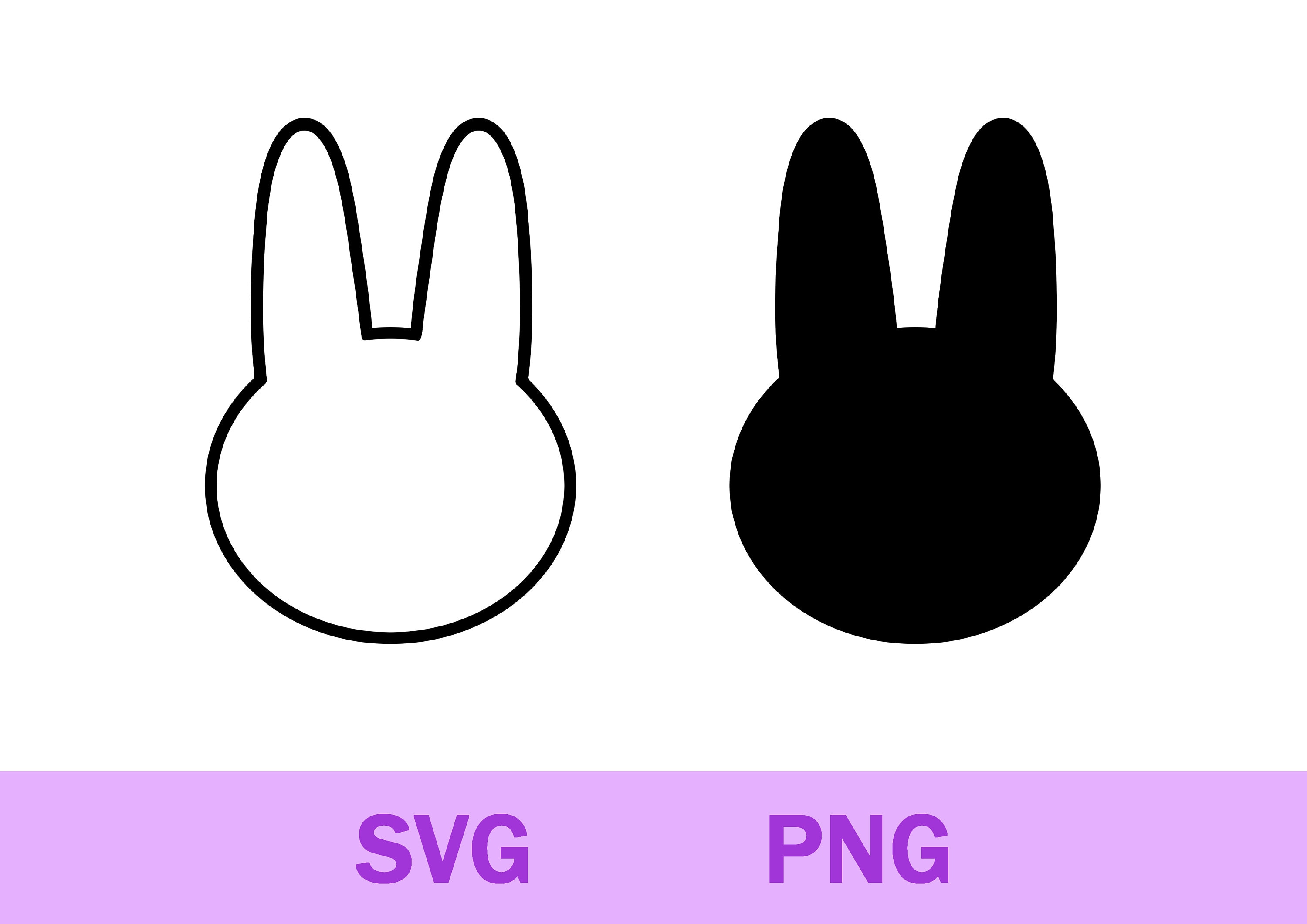 Bunny Head Svg Png Easter Bunny Svg Png Bunny Head Clipart Etsy