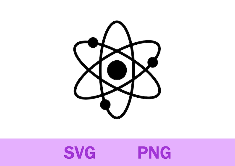 Atom Svg Png, Science Atom Svg Png, Atom Clipart, Cricut Silhouette ...