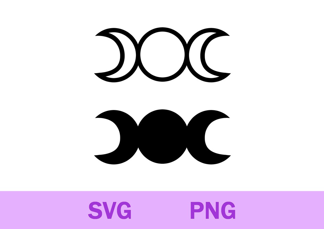 Triple Moon Goddess Svg Png Witchy Wicca Svg Png Triple Moon - Etsy