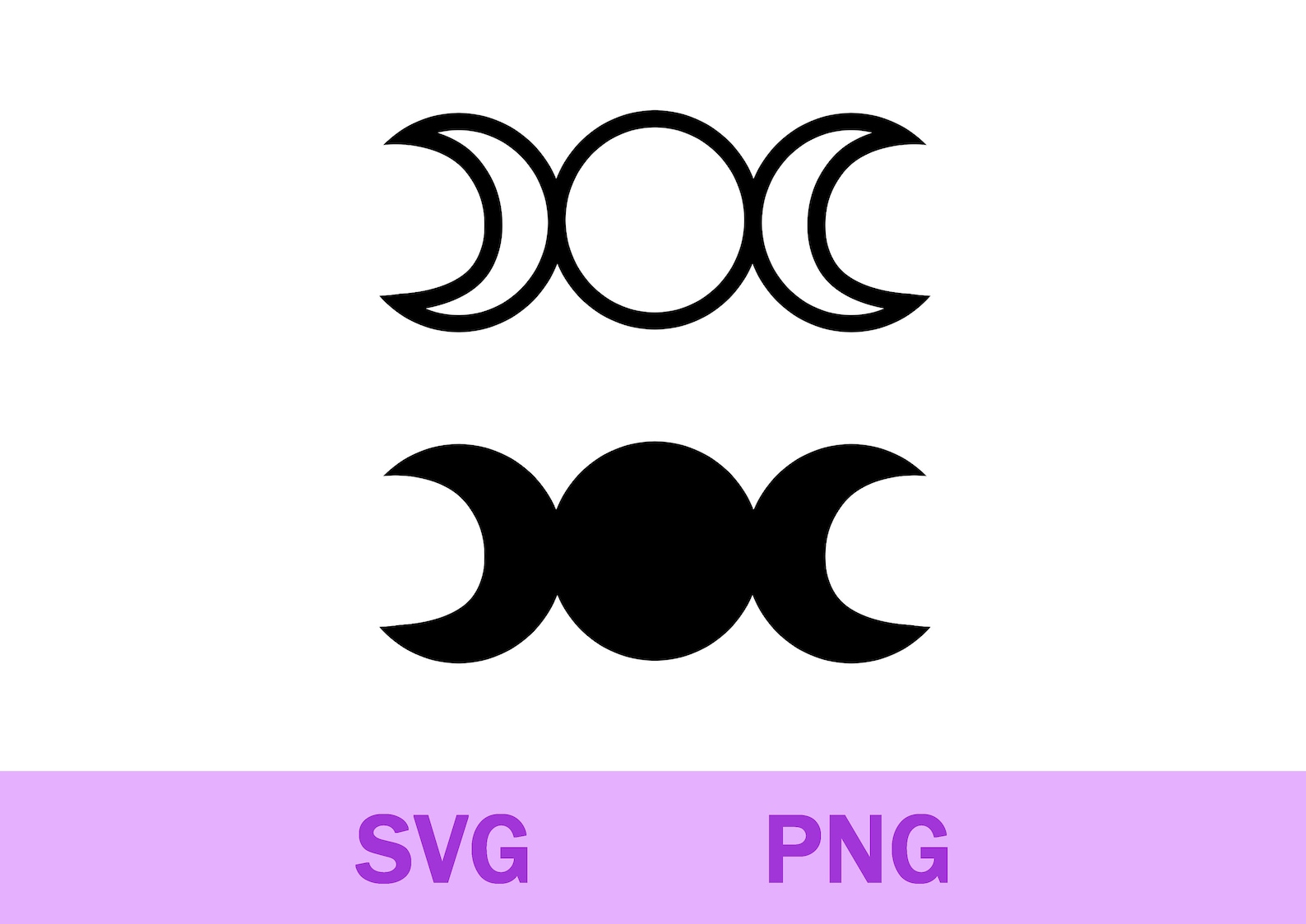 Triple Moon Goddess Svg Png Witchy Wicca Svg Png Triple Moon - Etsy