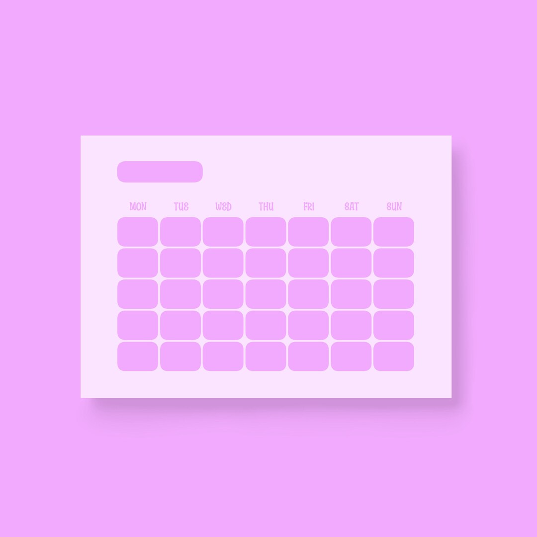 Pastel Purple Printable Calendar, Digital Calendar, Monthly Planner ...