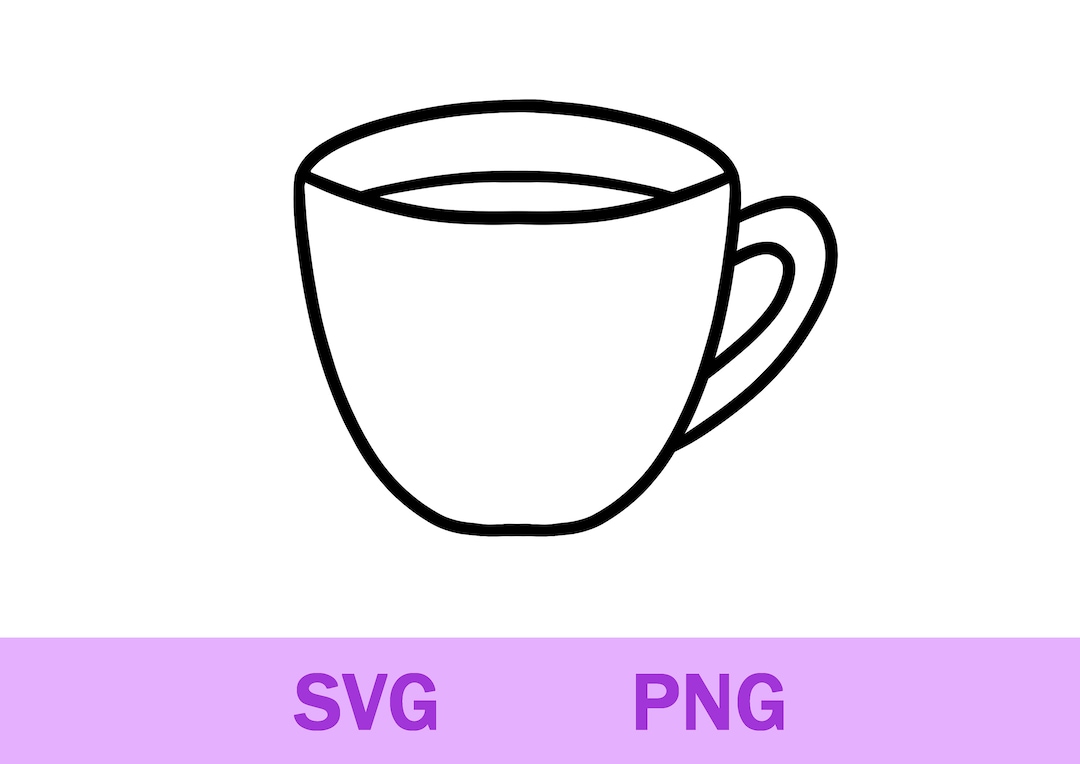 Teacup Svg Png, Teacup Outline Svg Png, Teacup Clipart, Cricut ...
