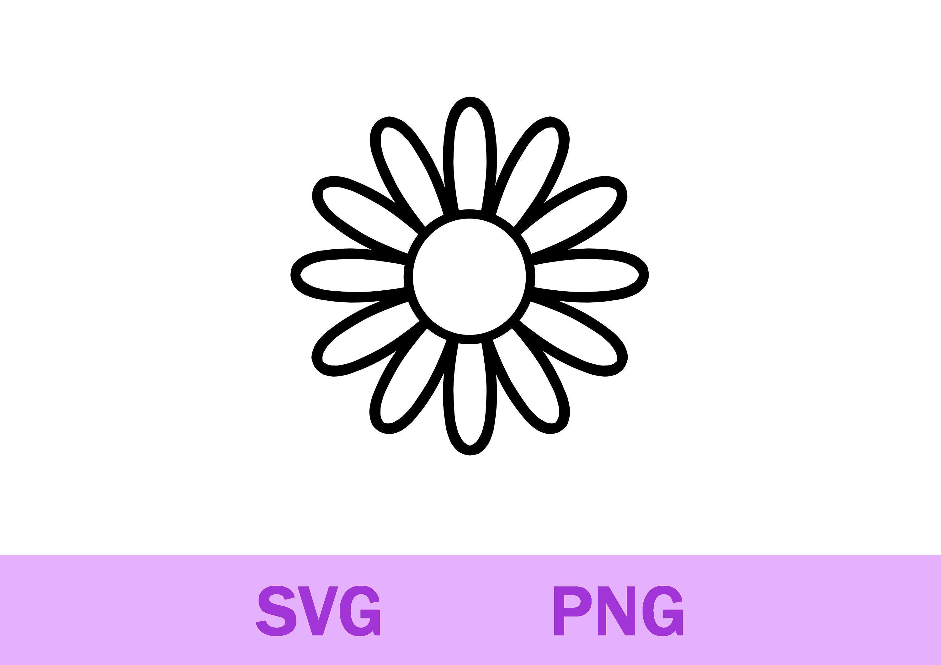 Daisy Flower Svg Png Daisy Outline Svg Png Daisy Clipart - Etsy