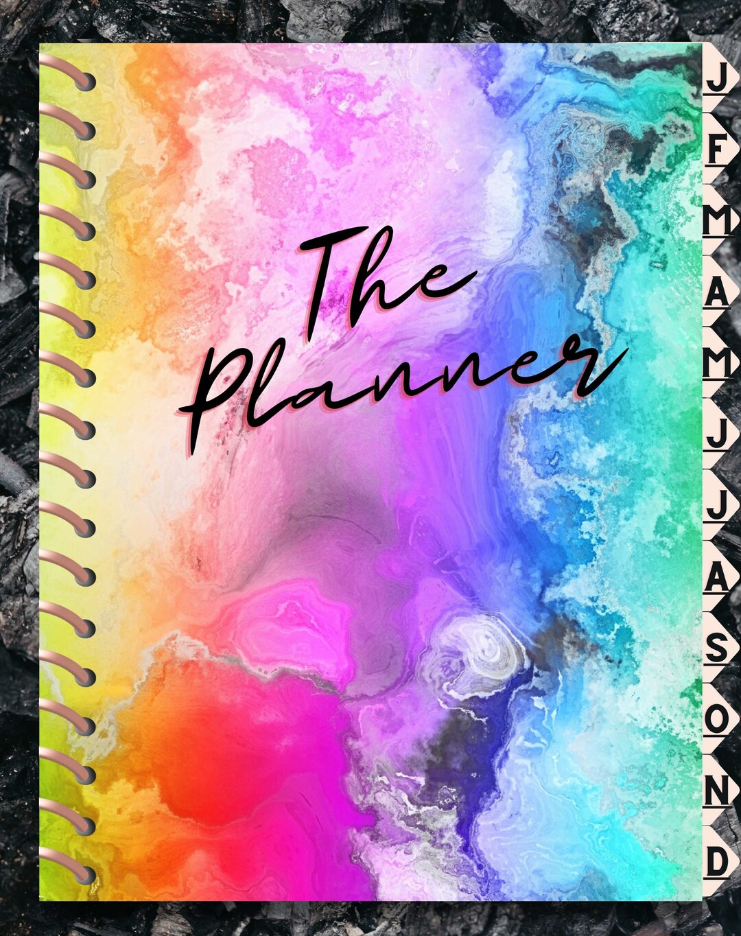 Rainbow Wave Calendar Journal Printable Download - Etsy