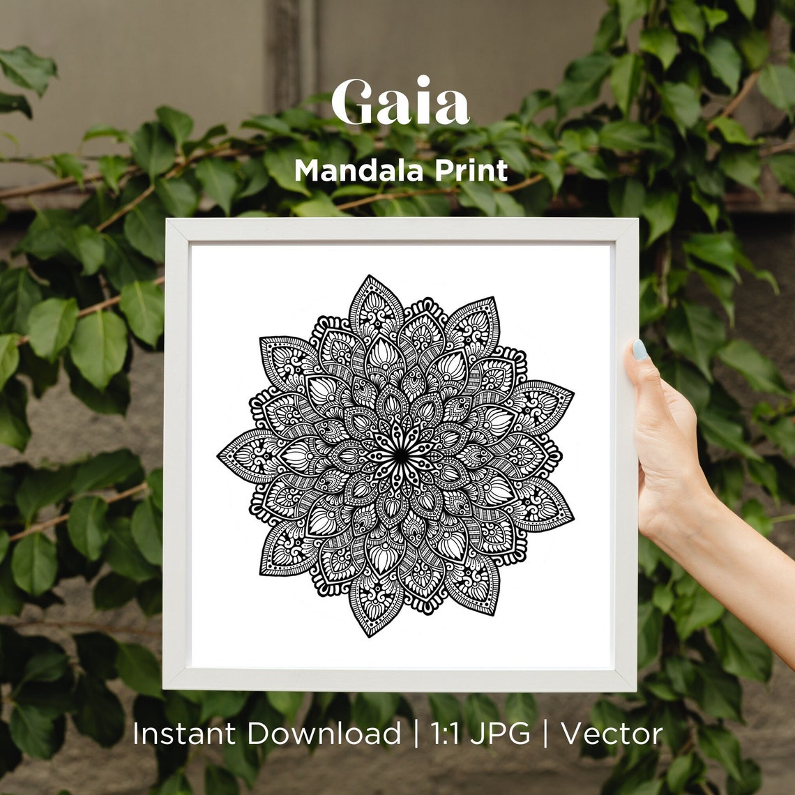 Printable Mandala Drawing Gaia Original Artwork Digital - Etsy