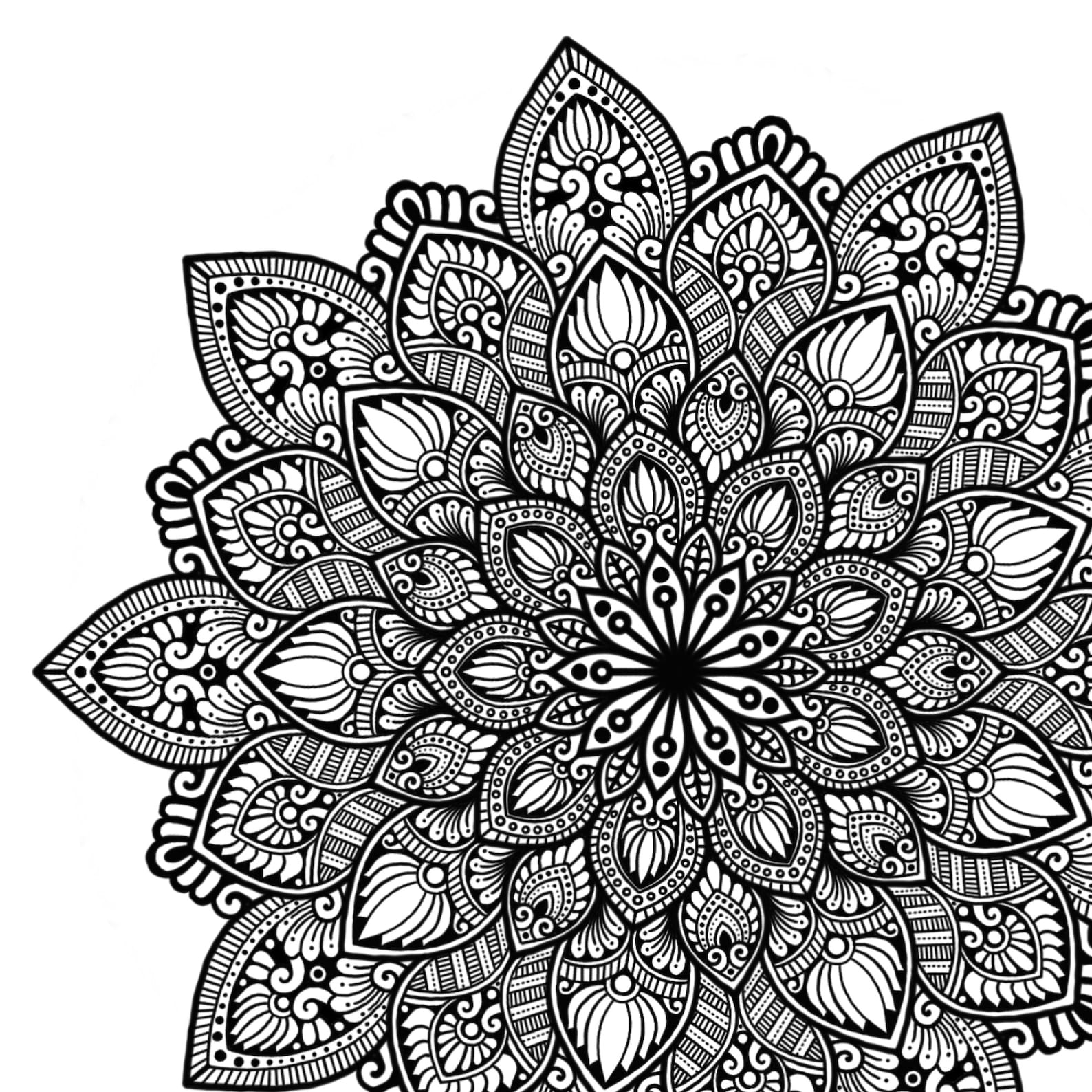 Printable Mandala Drawing Gaia Original Artwork Digital - Etsy