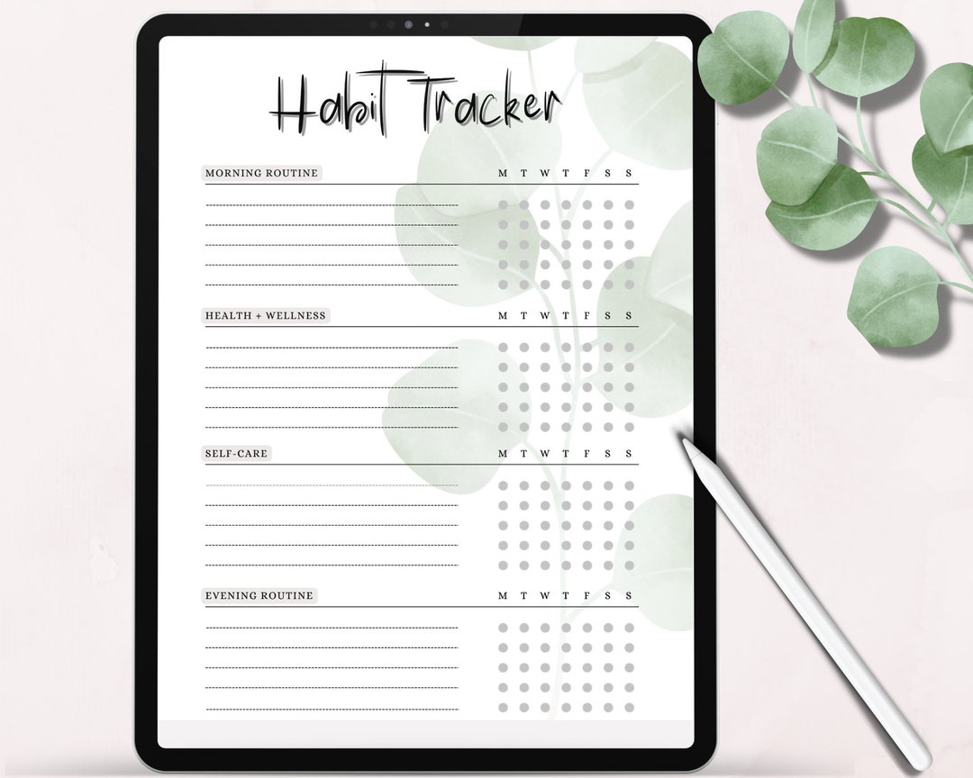 Habit Tracker Aesthetic/ Mindfulness Template/ Mood Tracker/ - Etsy