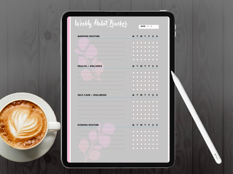 Habit Tracker Template / Mood Tracker/ Instant Download / - Etsy