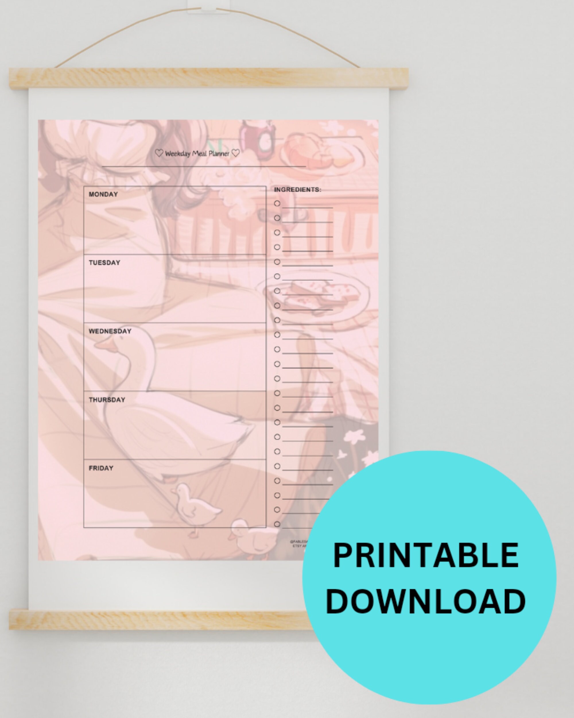Cottagecore Meal Planner PRINTABLE DOWNLOAD Instant Download Planner ...