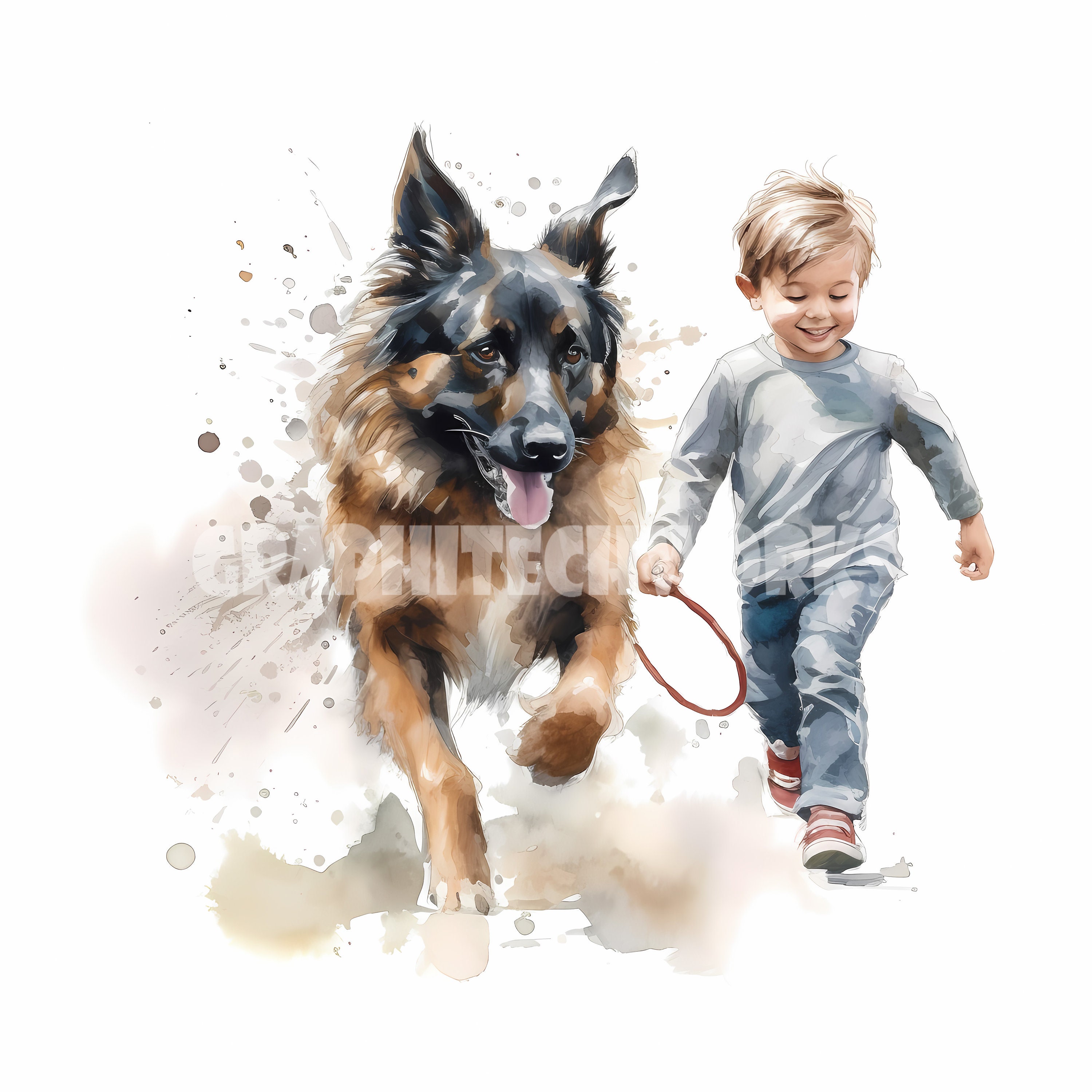 Boy With Dog Clipart 12 Unique High Quality Jpgs Digital Download card ...