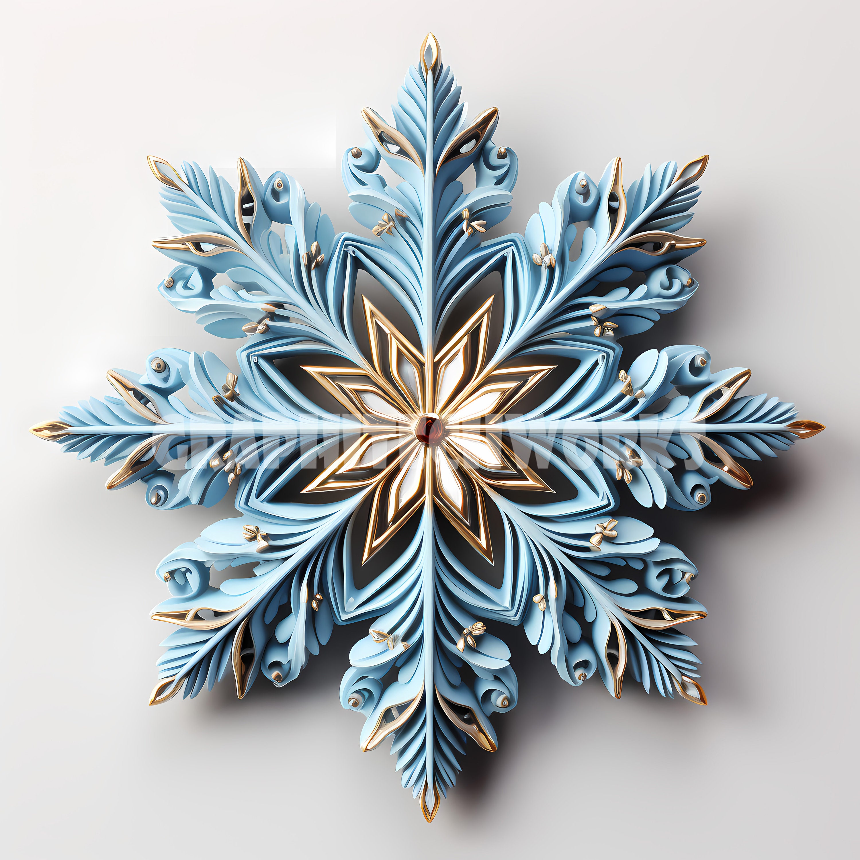Snowflake 3D Clipart 12 Unique High Quality Jpgs Digital Download,card ...
