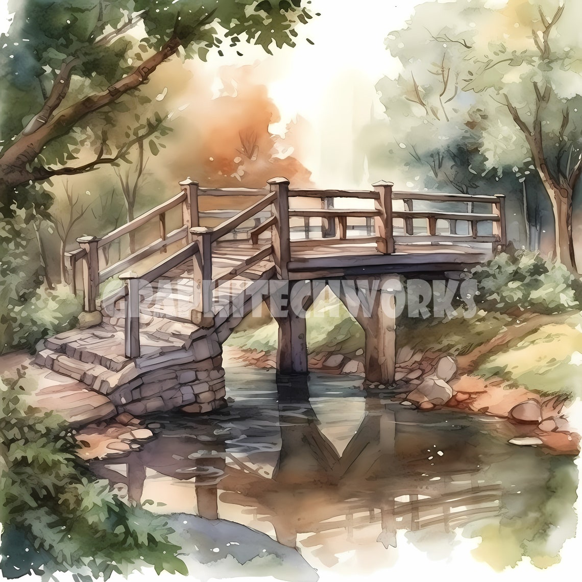 Bridge Clipart 12 High Quality Jpgs,digital Download,card Making,mixed ...
