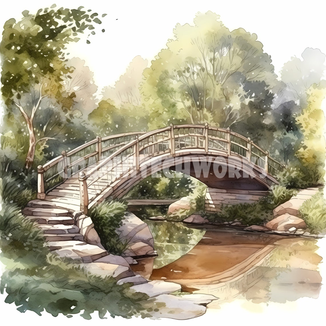 Bridge Clipart 12 High Quality Jpgs,digital Download,card Making,mixed ...